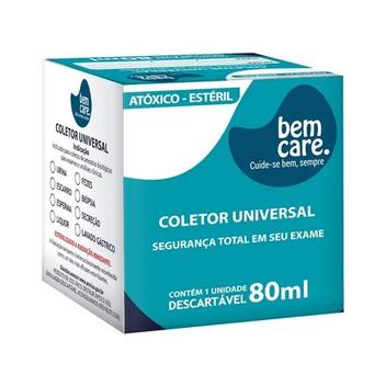 COLETOR UNIVERSAL DESCARTÁVEL ESTÉRIL PARA EXAMES BEM CARE 80ml ...