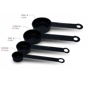 Colher Medida 4 (Quatro) Peças Colher de Chá e Sopa Cor Preto ...