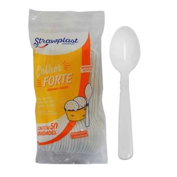 Colher Plasticos de Refeicao Forte 16 CM com 50 Unidades - STRAWPLAST ...