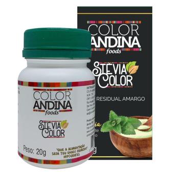 Color Andina Foods Adoçante Stevia Em Pó Pote 20gr Sem Sabor Residual ...