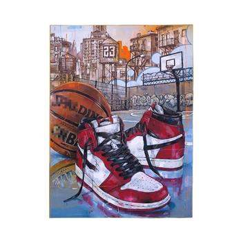 Color Clash Graffiti Basquete Sapatos Arte Da Parede Poster Imprime ...