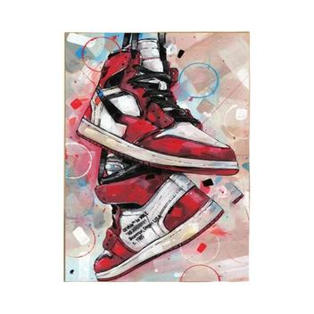 Color Clash Graffiti Basquete Sapatos Arte De Parede Poster Impressões ...