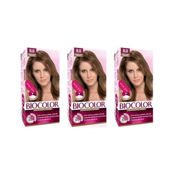 Coloraçao Biocolor Cr 8.0 Louro Claro-Kit C/3un - Tinta de Cabelo ...