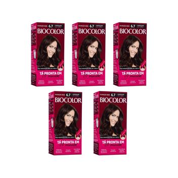 Coloraçao Biocolor Creme 6.7 Marrom Chocolate - Kit C/ 5un - Tinta de ...