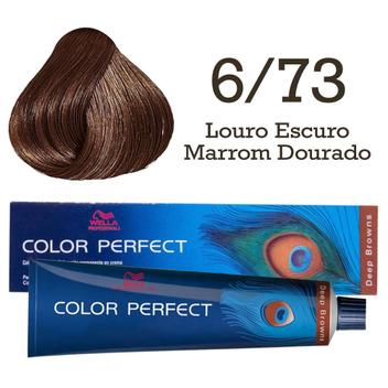 Coloração Color Perfect 6/73 Louro Escuro Marrom Dourado Wella - Wella ...