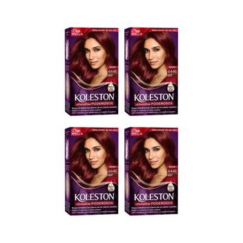 Coloraçao Koleston 4446 Borgonha Vibrante-Kit C/4Un - Tinta de Cabelo ...