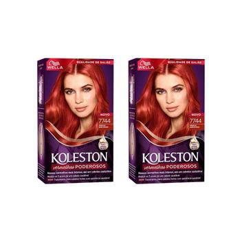 Coloraçao Koleston 7744 Vermelho Intenso-Kit C/2Un - Tinta de Cabelo ...