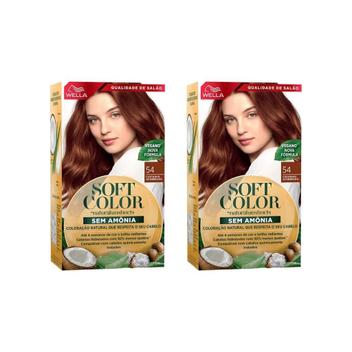 Coloraçao Soft Color 54 Castanho Acobreado - Kit C/2Un - Tinta de ...