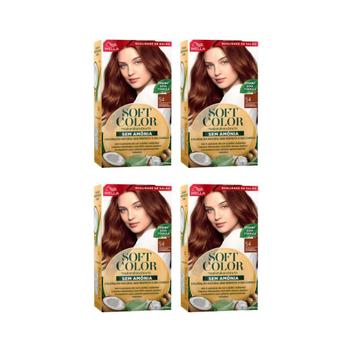 Coloraçao Soft Color 54 Castanho Acobreado-Kit C/4Un - Tinta de Cabelo ...