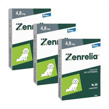 Combo 3 Zenrelia 4,8mg Dermatológico Elanco para Cães - 30 Comprimidos ...