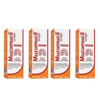 Combo 4 unidades Mucomucil xarope - 50 ml - Vetnil - Farmácia Pet - Magazine Luiza