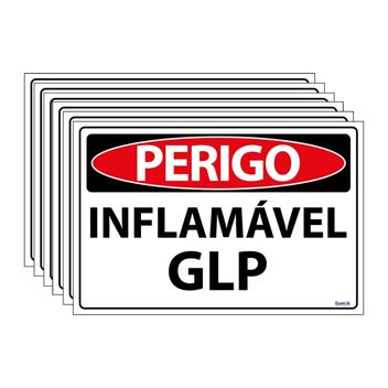 Combo 6 Placas De Sinalização Perigo Inflamável GLP 30x20 Ecom IA ...