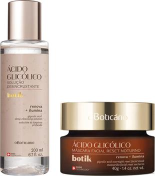 Combo Botik: Solução Desincrustante 200ml + Máscara Facial Noturna 40g ...