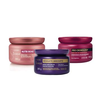 Combo Cronograma Capilar Siàge Eudora Resgate Imediato Nutri Rose Pro ...
