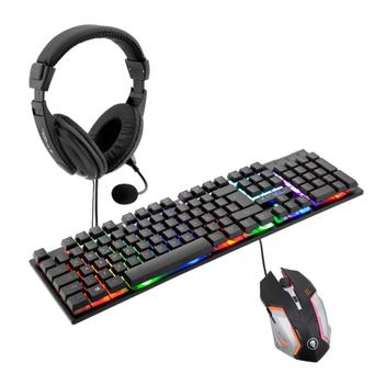 Combo Gamer 3X1 - Teclado Led + Mouse Led + Headset Bright - Kit Gamer ...