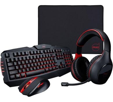 Combo Gamer Dazz Arsenal 4 em 1 Teclado/Mouse/M.pad/Headset - Kit Gamer ...