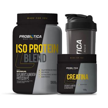 Combo Iso Protein Blend Pote 900g, Creatina 100g e Coqueteleira 600mL ...