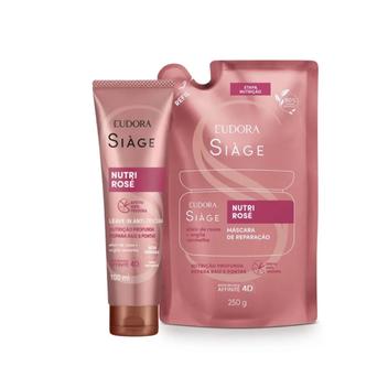 Combo Leave-in Refil Máscara Capilar Nutrição Nutri Rosé Siàge Eudora ...