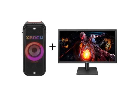 Combo Monitor Gamer LG 21,5'' Full HD 75Hz 22MP410-B + Combo Caixa De ...