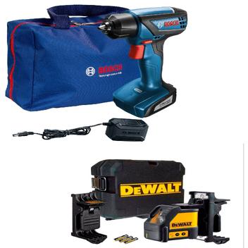combo Paraf/Furadeira GSR 1000 Smart 12V + nivel laser DW088 - BOSCH ...