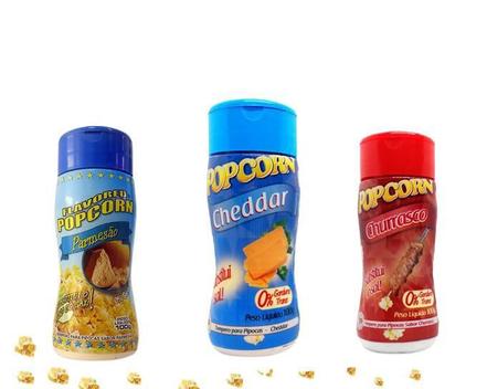 Combo Popcorn - 03 Sabores - Cheddar, Parmesão E Churrasco - Flavored ...