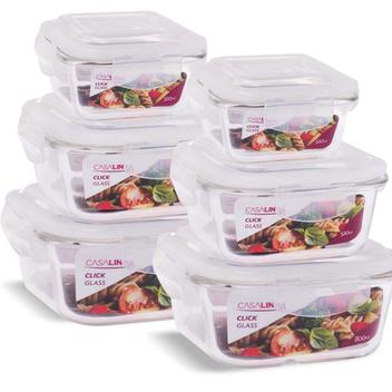 Combo Pote Vidro Quadrado - 2 pote 320ml + 2 pote 520ml + 2 pote 800ml - U4home - Pote de ...