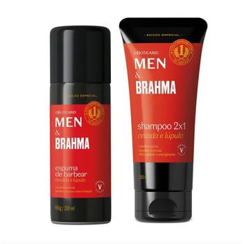 Combo Presente Men E Brahma: Shampoo 2 em 1 200ml + Espuma de Barbear ...