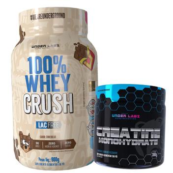 Combo Whey Protein Crush LacFree Creatina 100% Under Labz - Whey ...