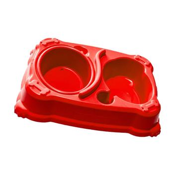 Comedouro E Bebedouro Duplo Prime Vermelho 570ml Pet Au Jel Plast ...