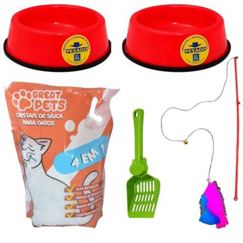 Comedouro Pesado Varinha Gato Pá Sílica Higiênica - Vermelho - Mr Pet ...