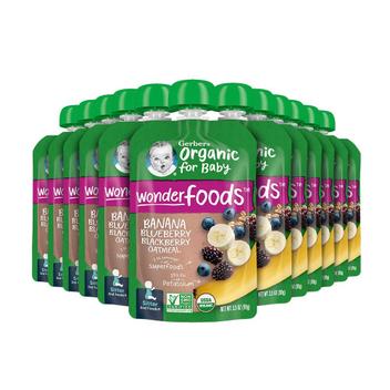 Comida Bebê Gerber WonderFoods 2nd Foods - 12 Sachês de 100g - Kit ...