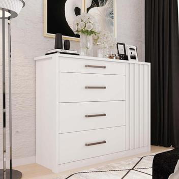 Cômoda 4 Gavetas Ripado Arcangelo Branco Fosco - CasaH - Cômoda ...