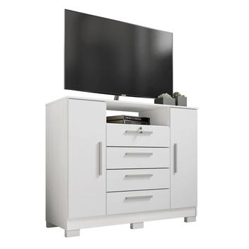 Cômoda Rack 2 Portas e 4 Gavetas Madri com Chave Sala de estar ...