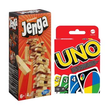 COMP Jogo Uno Cartas Baralho Jenga Torre De Mesa Tabuleiro Original ...