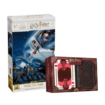 COMP Kit Harry Potter Quebra-Cabeça 200 Peças + Baralho Copag Estojo ...