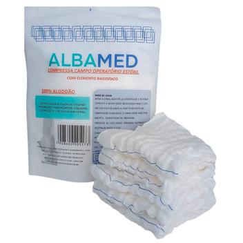 Compressa Cirúrgica Campo Operatório Estéril 25x28cm 5 Unidades - AlbaMed - Curativo - Magazine ...