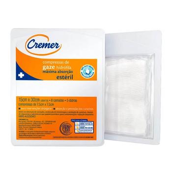 Compressa de gaze esteril 7,5x7,5cm 11 fios com 10 unidades - CREMER ...