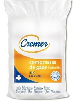 Compressa De Ge 7,5X7,5 Com 500 09F Iris - Cremer - Gaze - Magazine Luiza