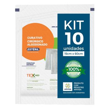 Compressa Estéril Texmed 15x60cm - Kit com 10 Unidades - Gaze ...