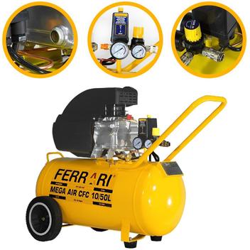 Compressor Ar Direto Mega Air 2,0 HP CFC 10/50L 127V FERRARI ...
