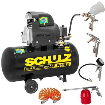 Compressor de Ar de Pistão 2,0 HP 50 Litros 8,6 Pés Pratiko CSI 8,625 ...