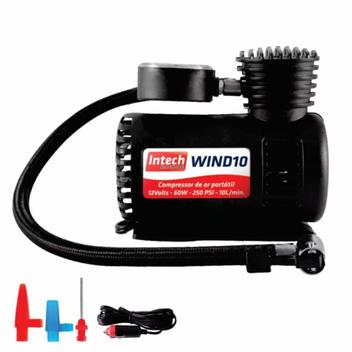 Compressor De Ar Mini Elétrico Portátil Preto 12V Wind10 - Intech ...
