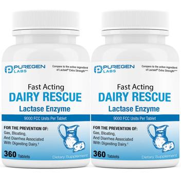 Comprimidos Puregen Labs Dairy Relief Lactase Enzyme 9000 FCC 720 - P ...