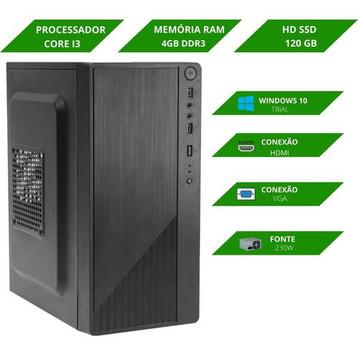 Computador Basico Simples Barato Core I3, 4gb, Ssd 120gb Nfe - TWO ...