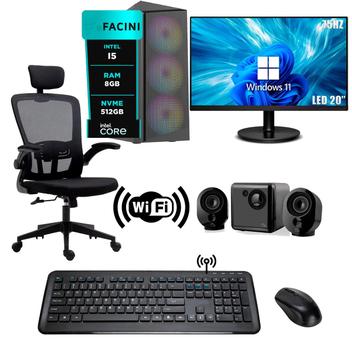 Computador Completo eFacini, Intel i5, 8GB, NVMe 512GB, Cadeira Owl ...