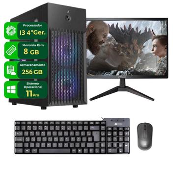 Computador Completo Gamer Intel Core i3 4ªger SSD 256GB 8GB Teclado ...