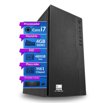 Computador Cpu Core i7 4gb 480gb ssd sata kit teclado e mouse PC Master ...