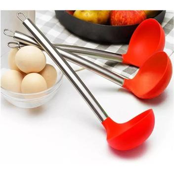 Concha Silicone Com Cabo Inox Talher Utensilio De Cozinha - TudoFestas ...