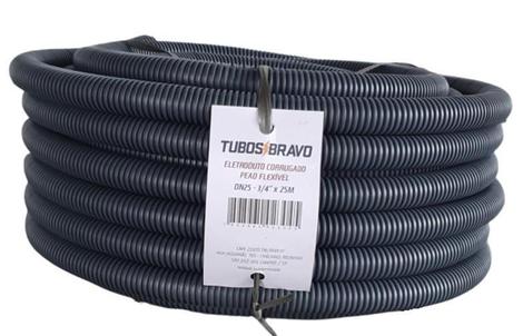 Conduíte Corrugado Cinza 3/4 X 25M - Dn 25 - Pead - Tubos Bravo ...