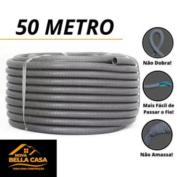 Conduite Corrugado Cinza 50 Metros 3/4 - Sem marca - Conduíte ...